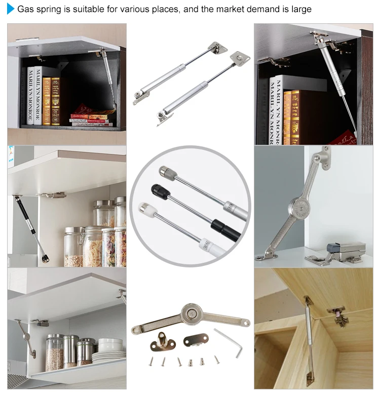 Adjustable Gas Spring For Wall Bed Square Plate Head Furniture Hardware ...