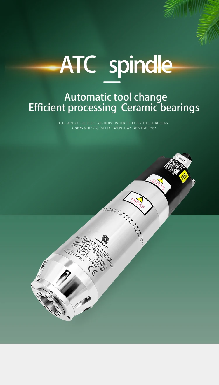 3.5kw Atc Spindle Motor 800hz 24000rpm Automatic Tool Change 100mm For ...