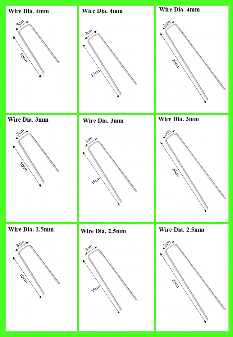 150 Mm U Shaped Galvanized Garden Pegs Fence Pin Nails Galvanized Sod ...