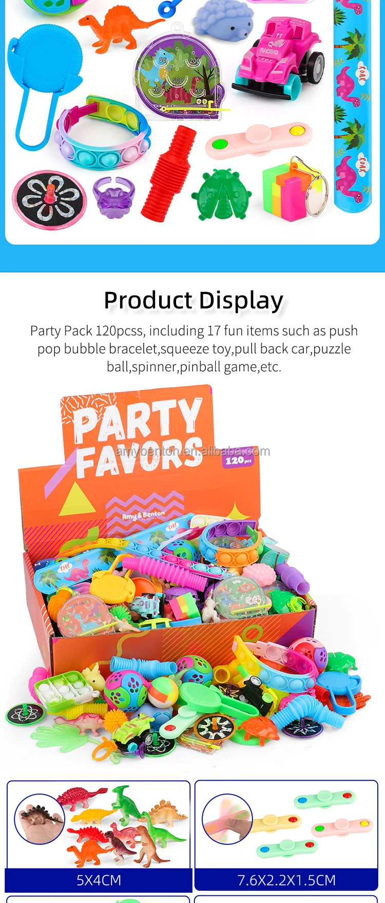 120 PCS Party Favors Bulk Toy Assortment for Kids Mini Pop Fidgety Toys ...