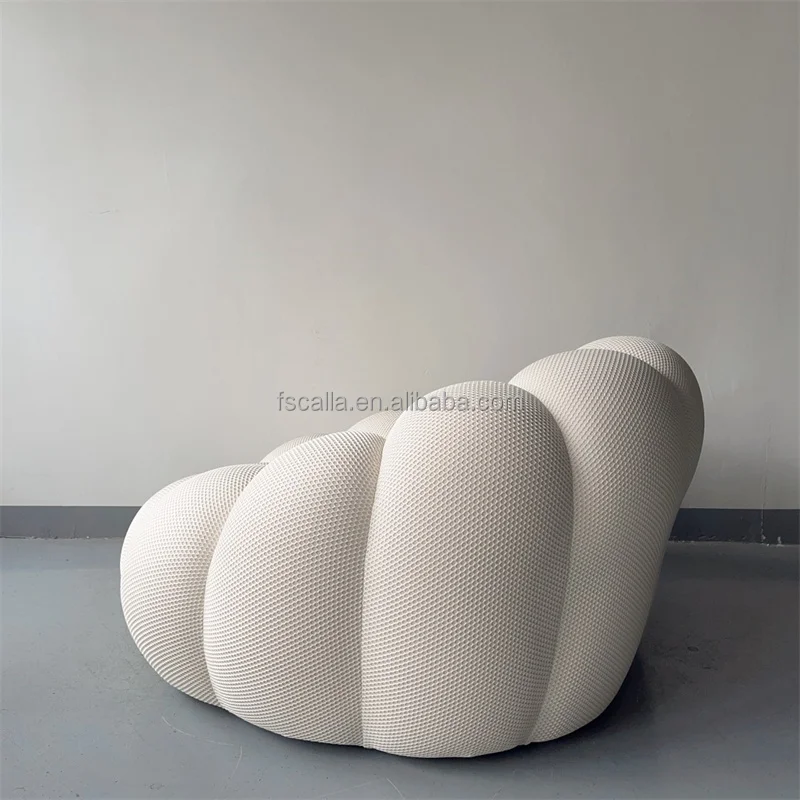 Modern Fabric Upholstery Curved Bubble Sofa Set for Living Room