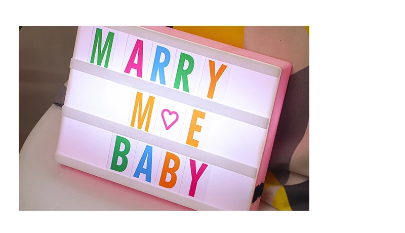 A4 CINEMATIC LED LIGHT up LETTER BOX SIGN USB WEDDING PARTY CINEMA ...