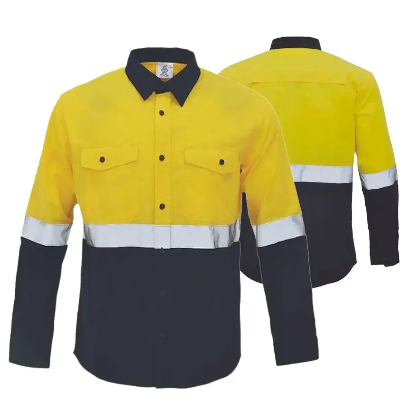 Cotton Construction Mining Uniform Long Sleeve Workwear Custom Logo ...