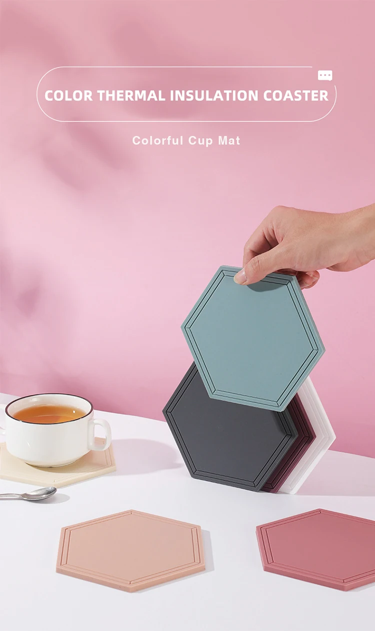 Custom Coasters Silicone Pvc Coaster Kitchen Cup Mat Heat-resistant ...