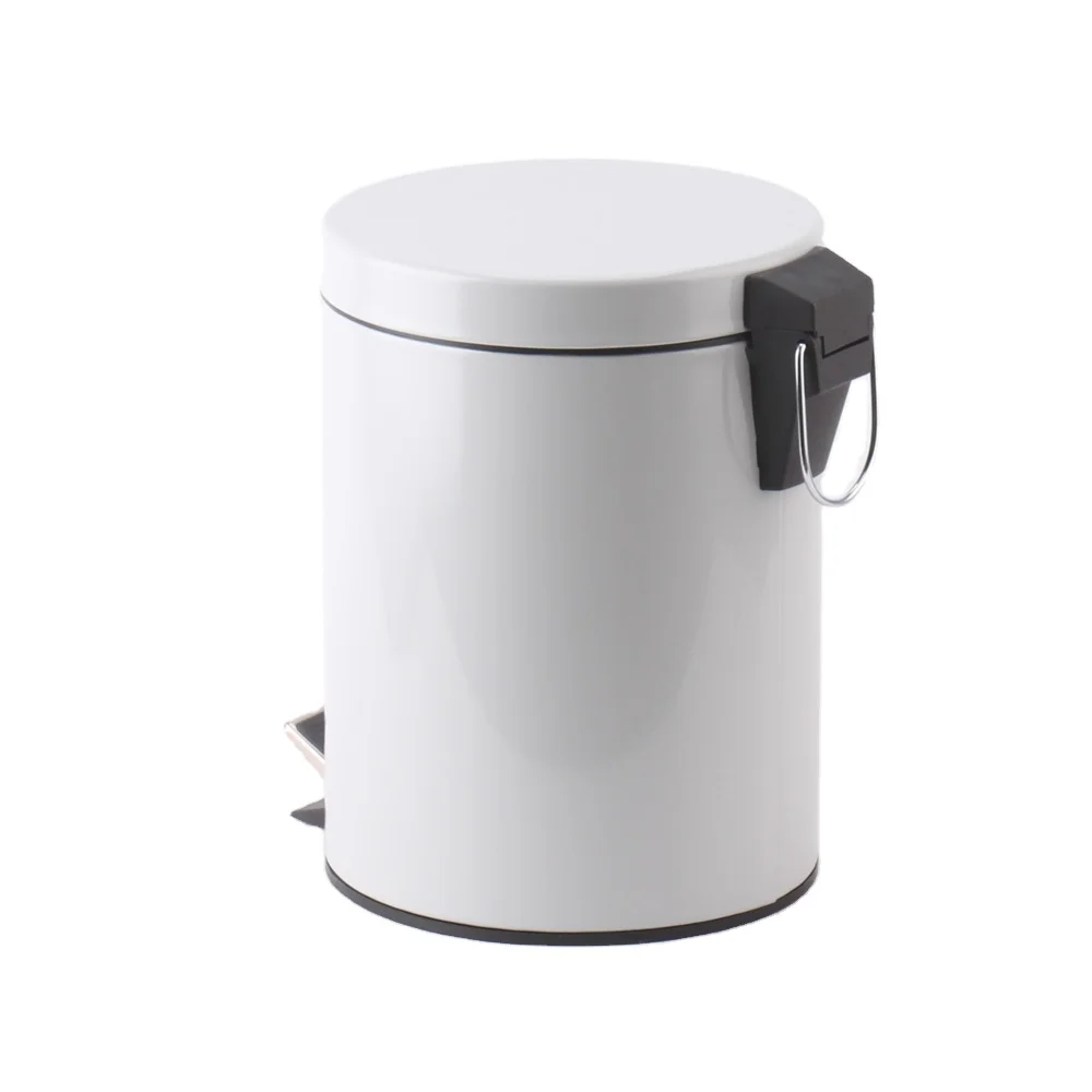 Waste Bin Round Stainless Steel Pedal Trash Can Soft Closed Round ...