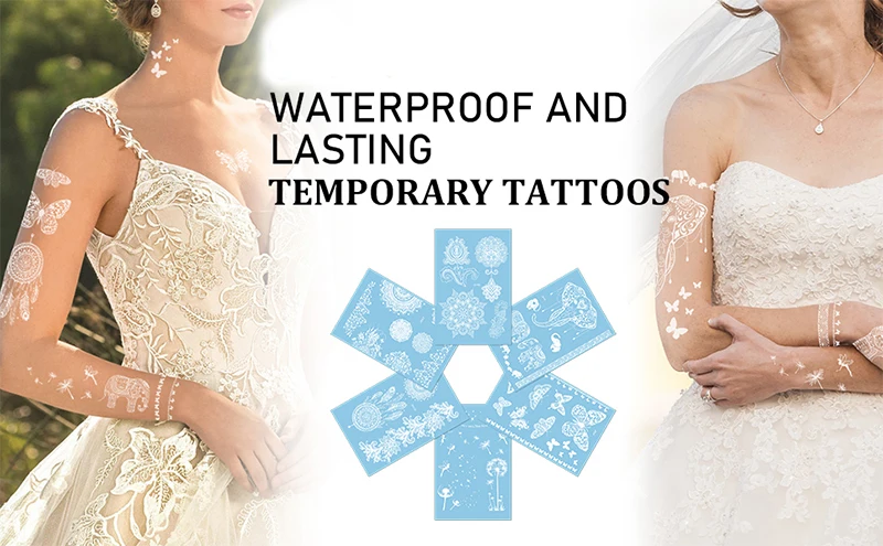 Sexy Mehndi Tattoo Stencil Template Body Art Wedding Painting White ...