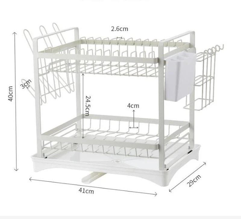 Stainless Steel Kitchen Plate Rack 2 Layer Kitchen Organizer Dish Rack ...