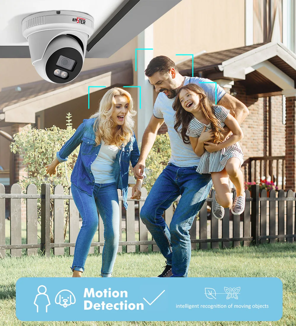 ENSTER 5MP 4K Turret Night Vision POE IP Camera - IP66 Waterproof