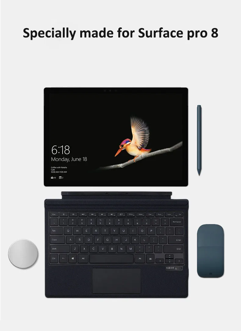 New Surface Pro 8 Keyboard Wireless for RGB Backlit with 12-Month ...