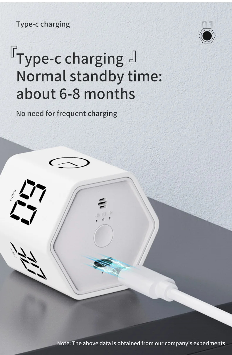 Visual Timer Learning Dedicated Cube Flip Pomodoro Timer Rotating Clock Hexagon Productivity ...