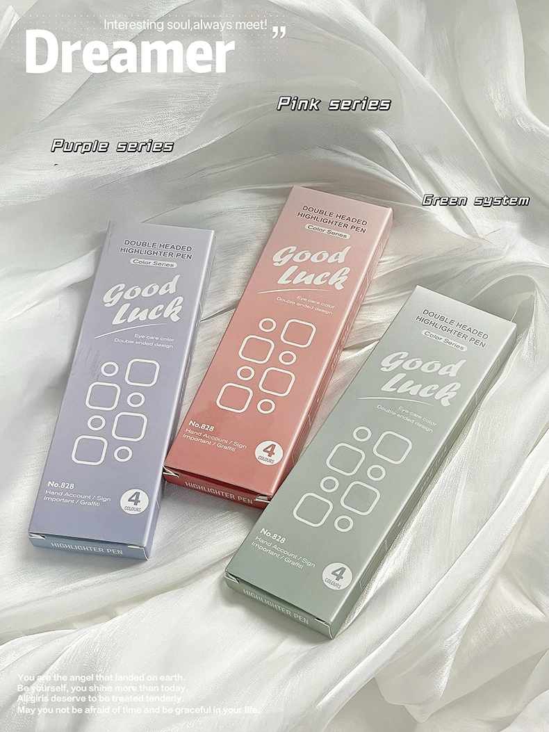 Cute Gradient Double Tips Block Highlighters - 12 Colors