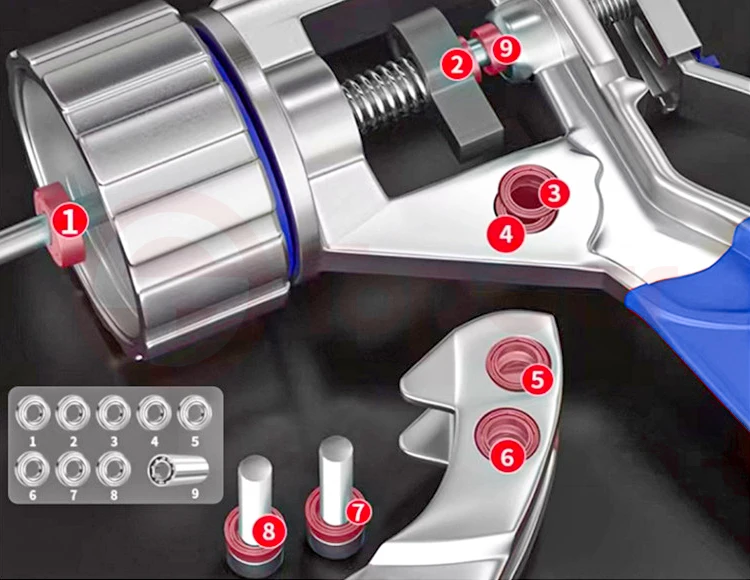 New Design 9 Bearing Manual 600ml Aluminum Alloy Silicon Gun Sausage ...