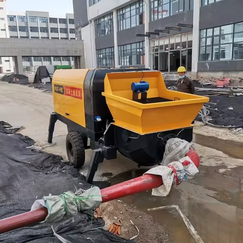Small Trailer Concrete Pump Truck Mounted Electric Diesel Mortar Pump ...