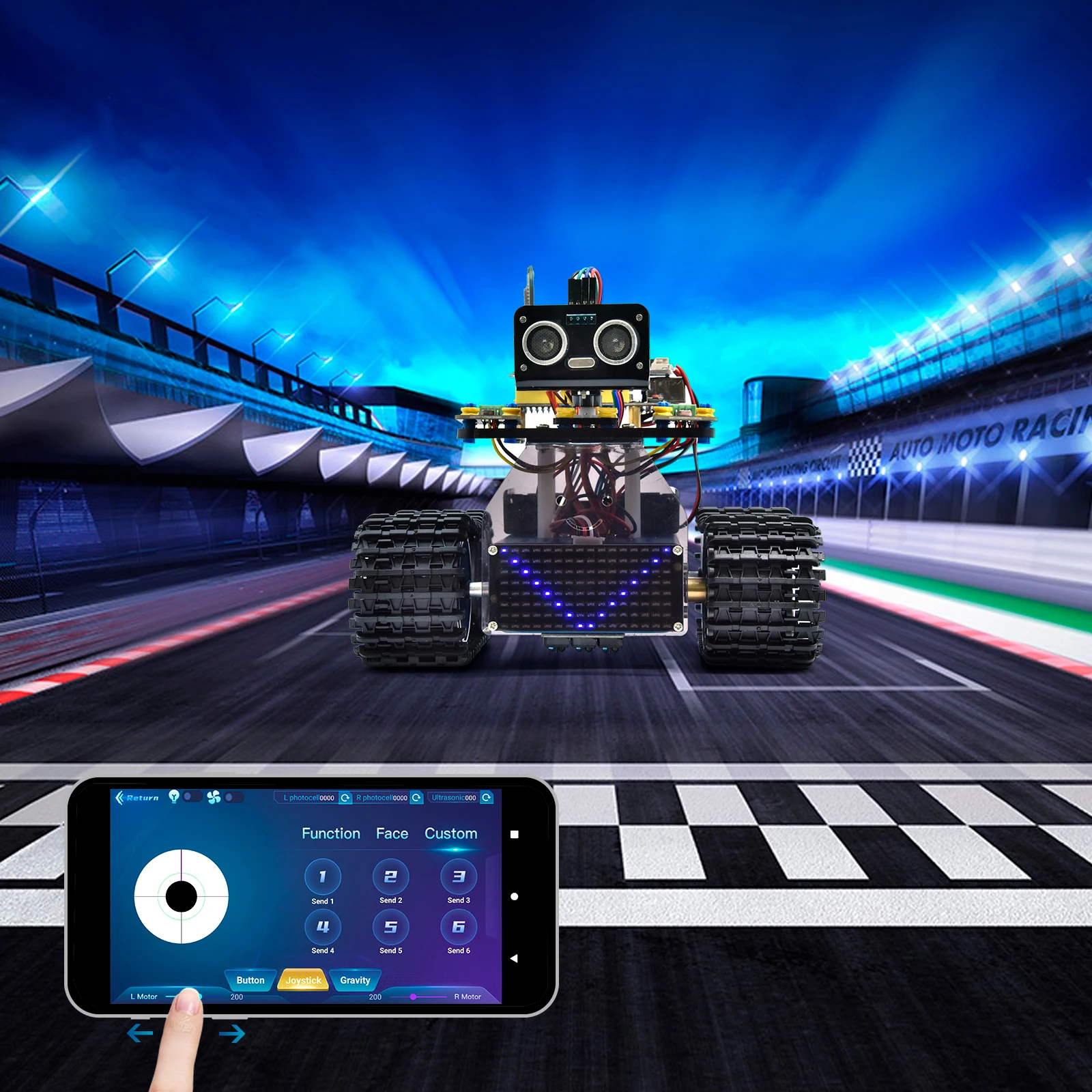 Keyestudio Mini Tank Robot V3.0 - STEM Robot Kit for Arduino