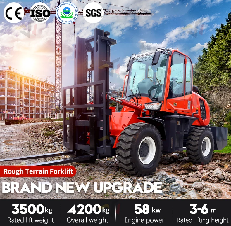 4x4 off Road Diesel Forklift - All Terrain 3ton 5ton