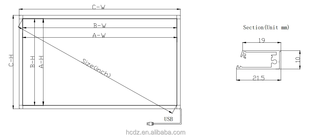Ir 32" 43" 50'' 55" Infrared Multi Touch Overlay Frame General Open ...