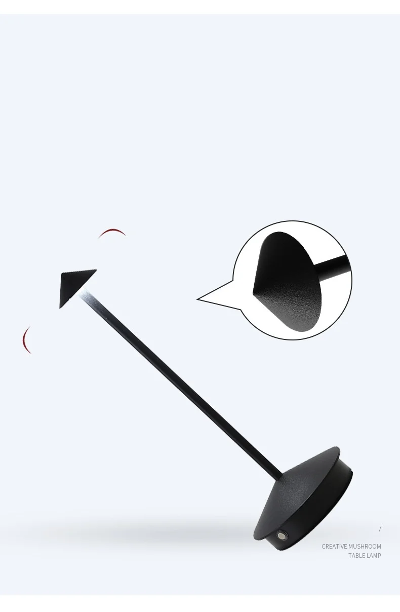 Modern Metal Triangle LED Bar Table Lamp - Touch USB Rechargeable