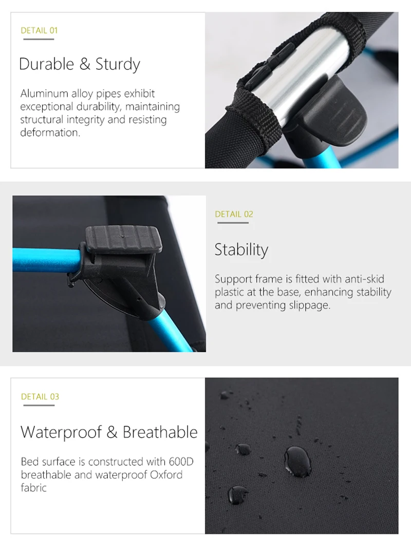 Outdoor Lightweight Folding Bed Portable Camping Simple Marching Bed ...