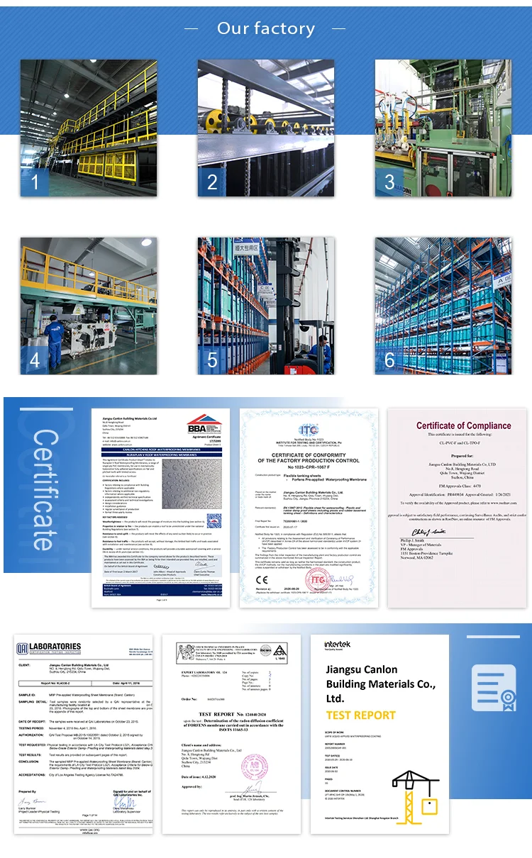 TPO Sheet Foundation Deck Post Applied Waterproofing Membrane