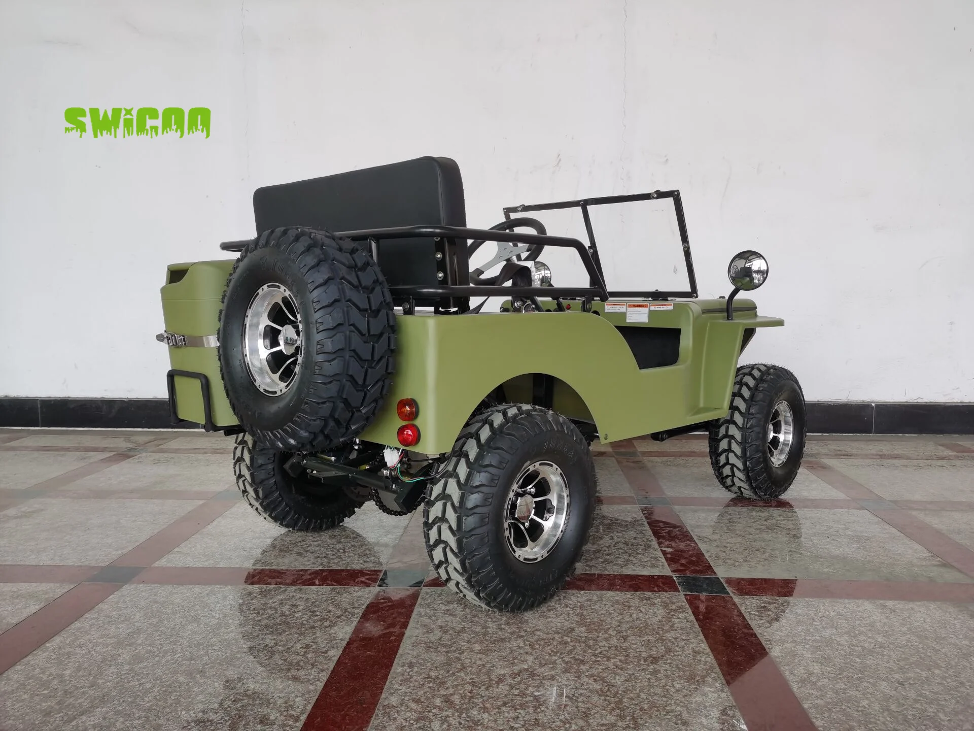 125cc Gas Mini Kids Willys Jeep - 2-Seater Ride On Car with ...