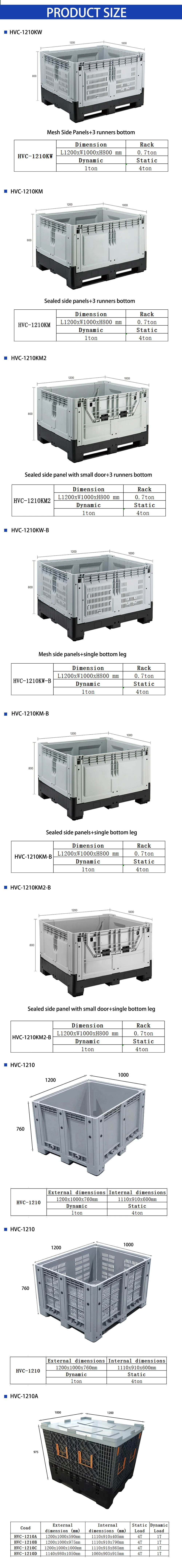 Heavy Duty HDPE Foldable Plastic Crate Bulk Cargo Storage Foldable ...