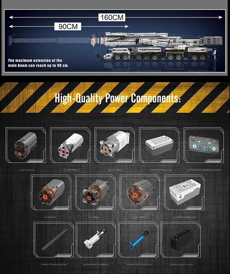 Mould King 17007 17008 Technical Car Toys Motorized Ltm 11200 Rc Crane ...