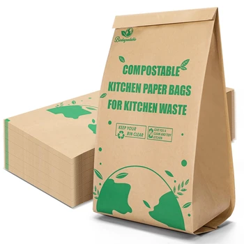 50 Lb Food Waste Disposable Compostable 100% Biodegradable Square ...