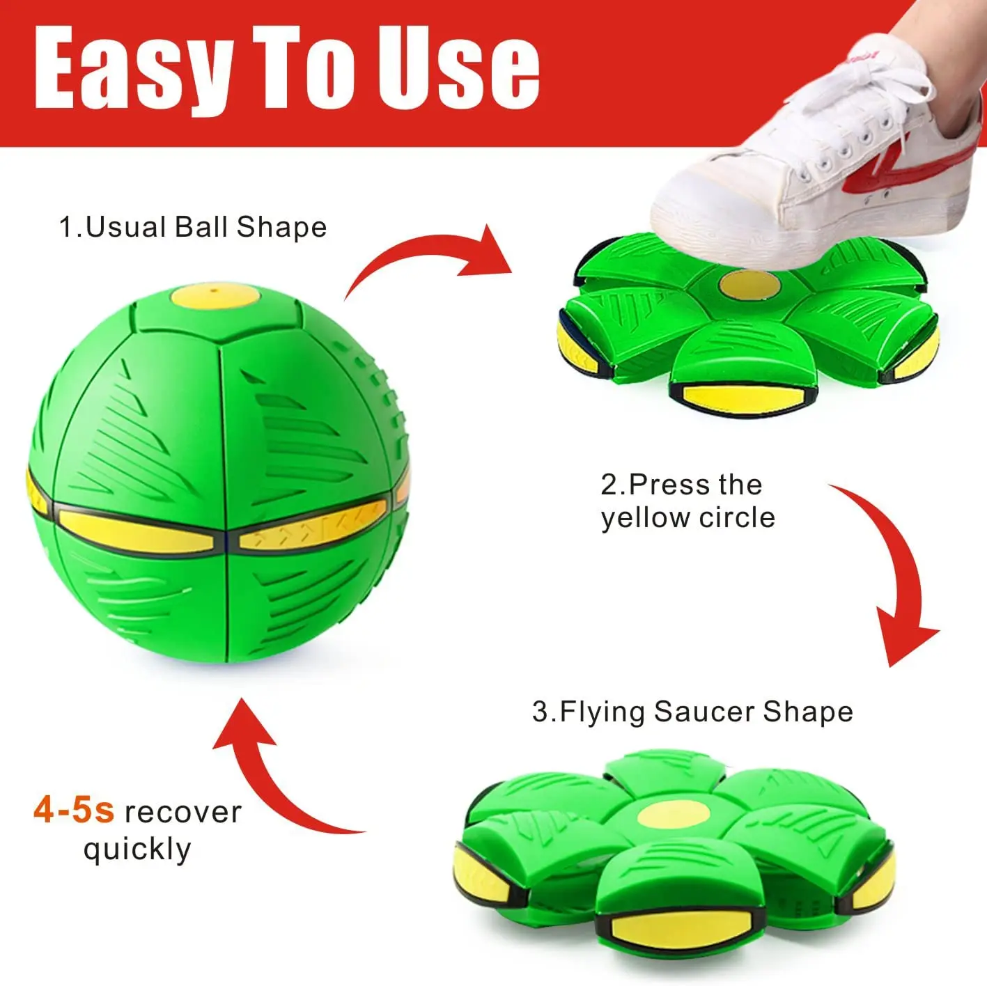 Magic Pet Dog Toy Flying Saucer Ball Strange Magic Balls Elastic Ufo ...