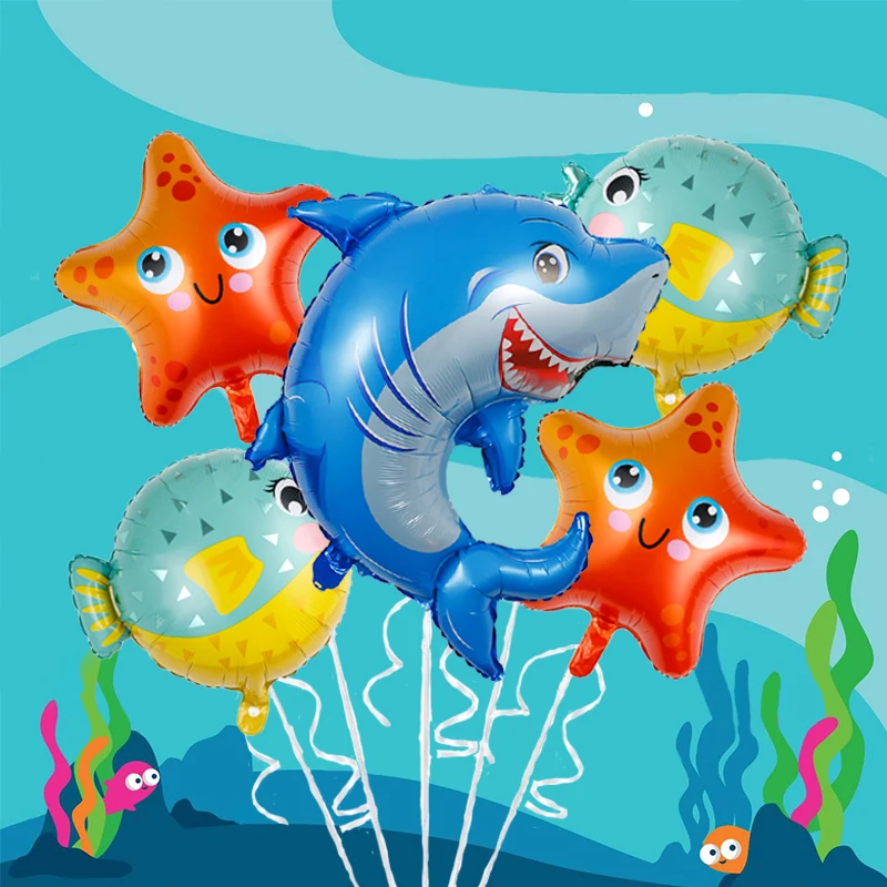 Cartoon Large Sea Animals Foil Balloons Octopus Helium Globos Baby ...