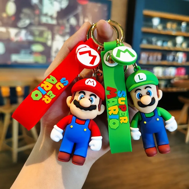 Super Mario Bros 3d Pvc Anime Silicon Custom Keychain Cartoon Doll ...