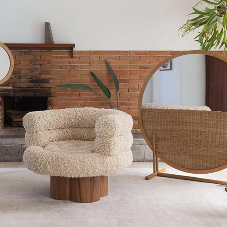 Commercial Grade Sheep Fur Lounge Chair | Retail Fit-Out Furniture ...