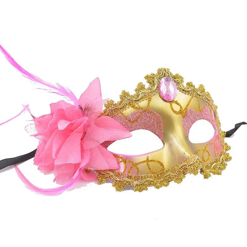 Luxury Gold Background Painted Little Beauty Side Flower Mask Sexy Fox ...