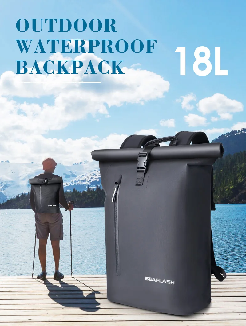 New Design Waterproof Zipper Backpack New Trend Roll Top Rept Travel ...