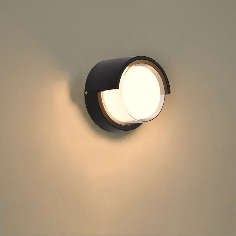 Minimalist Curved Oval Outdoor Two-way Light Acrylic Cover 7w Wall ...