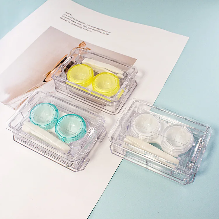 Fashion Clearly Transparent Contact Lenses Case Luxury with Tweezer and ...