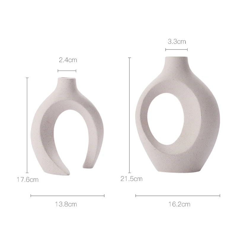 Modern Handmade Ceramic Snuggle Shape Vase for Home Decor