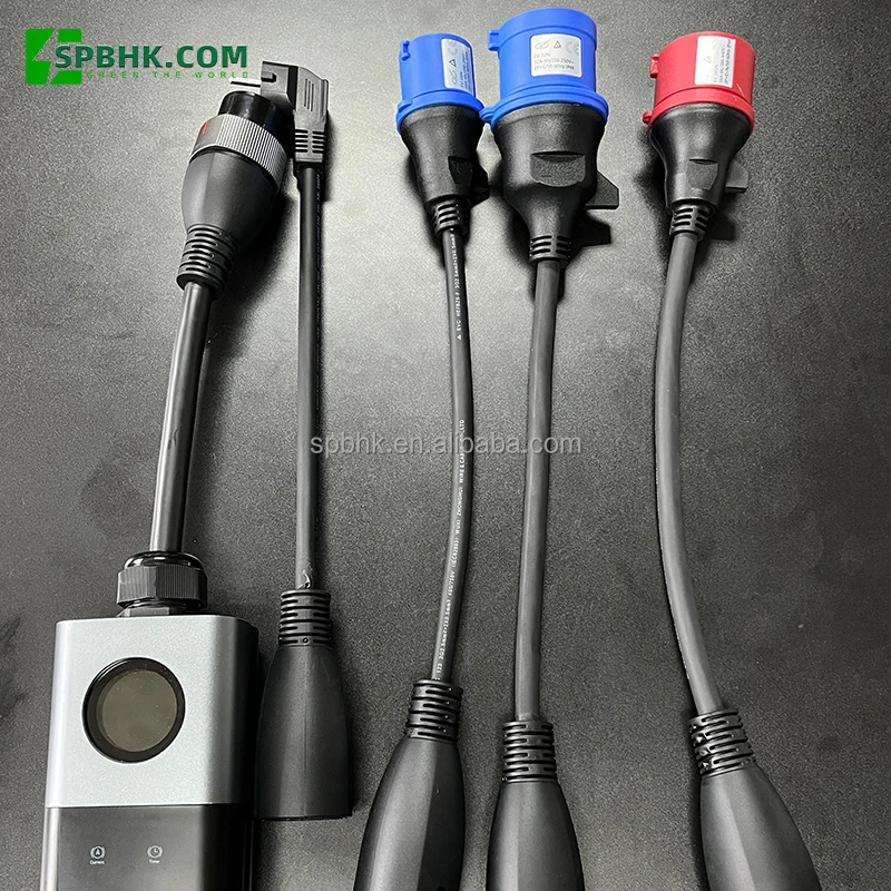 Mobile Ev Charger Wifi App Nema5-15 Nema14-50 Plugs Kit Type 1 Red Cee ...