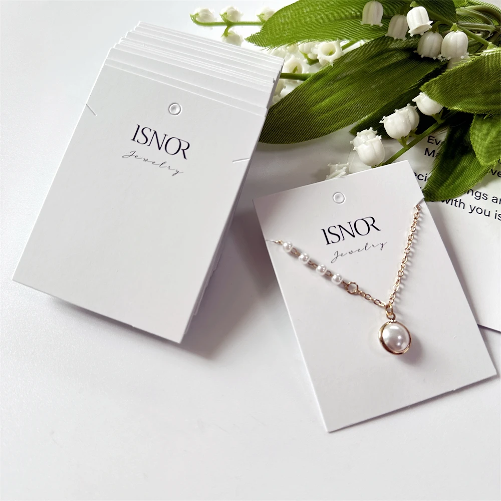 Custom Logo Earrings Necklace Card Paper Jewelry Tag Packaging Handmade ...