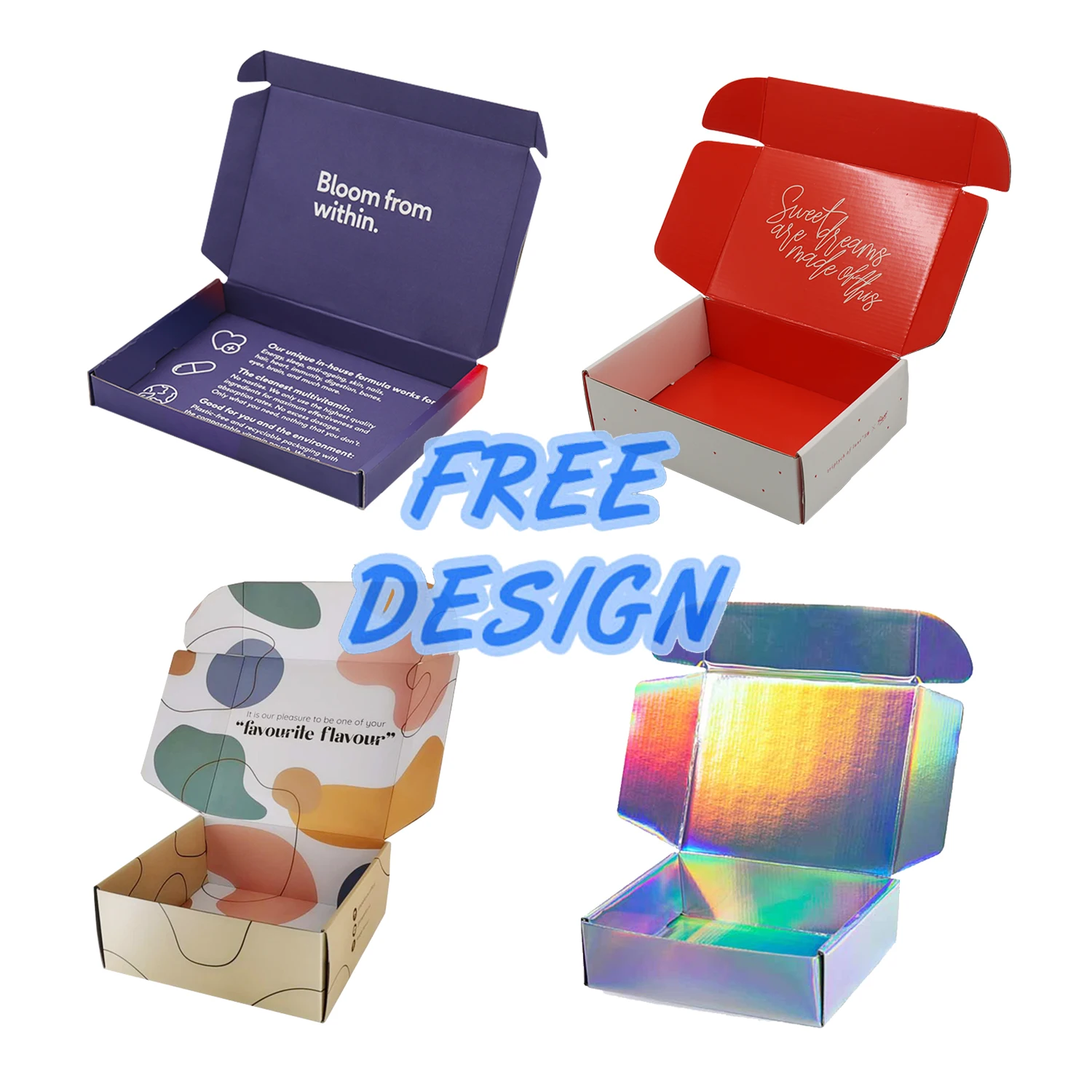 Custom Printed Corrugated Cardboard Carton Packaging Box Colorful Plain ...