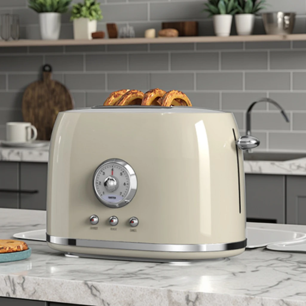 Multifunctional Retro Electric 2-slice Toaster Home Fast and Efficient Breakfast Bread Baking ...