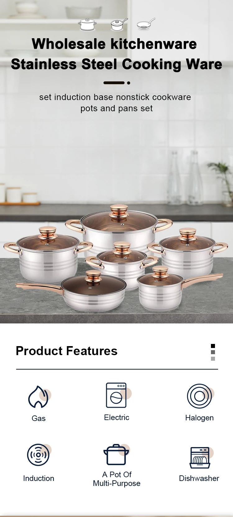 Multifunction German Design Cookingware Set Cookware Grill Pan With Two ...