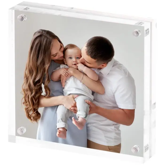 Factory Custom 5x5 Inch Clear Acrylic Magnetic Picture Photo Frame ...