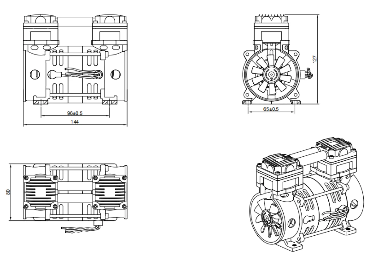 Small Oil-Free Air Compressor 17L for On-Line Medical Testing Equipment ...