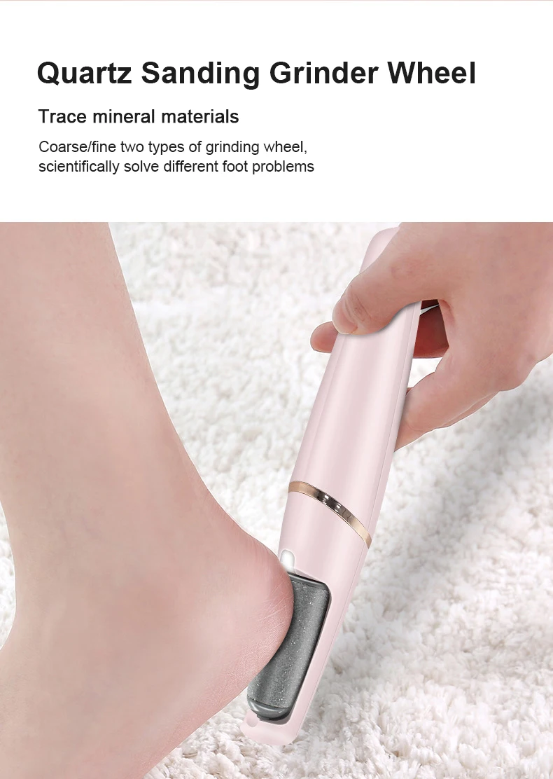 Rechargeable Pedicure Machine Pink Electric Foot Callus Remover ...