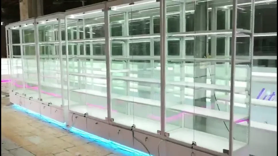 Customized Hookah Glass Frameless Display Showcase Smoke Display Racks ...