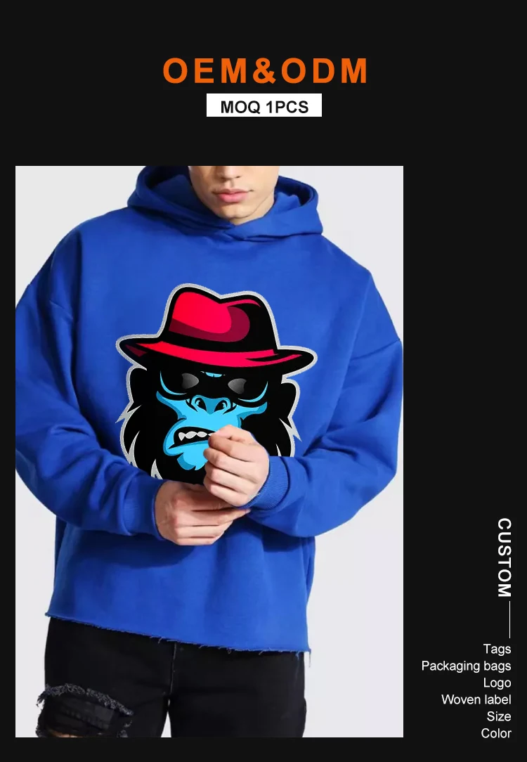 Bulk 100% Cotton Puff Printing Streetwear Full Zip Up Hoodie ...