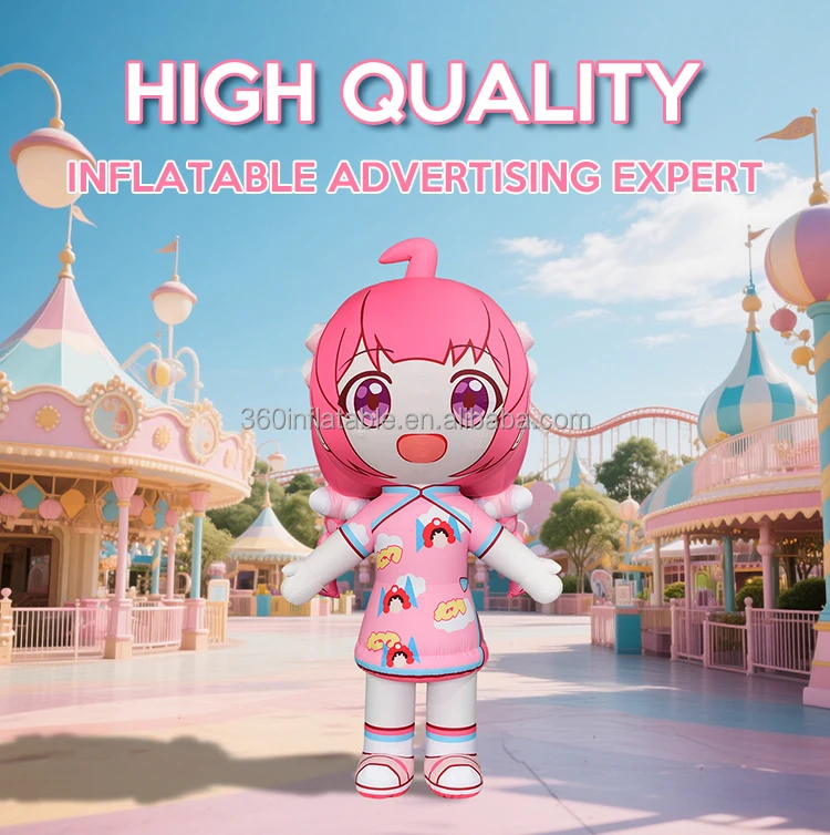 Moving Inflatable Girl Mascot - Custom Advertising Costumes