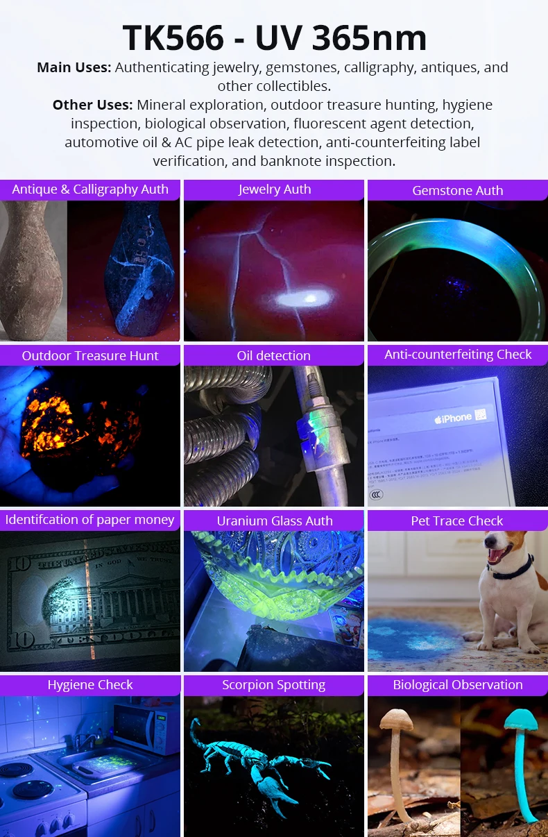 Tank007 UV Flashlight - High Power 395nm Trace Detection