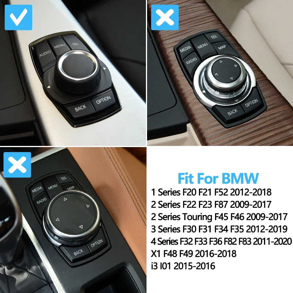 7PCS Car Central Console Armrest CIC I-Drive Multimedia Control Buttons ...