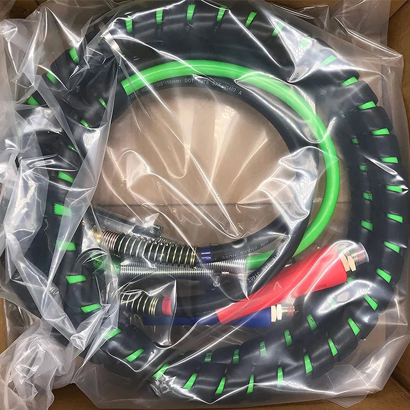 15ft 3 In 1 Abs & Power Air Power Brake Line Hose Wrap 7 Way Electrical ...
